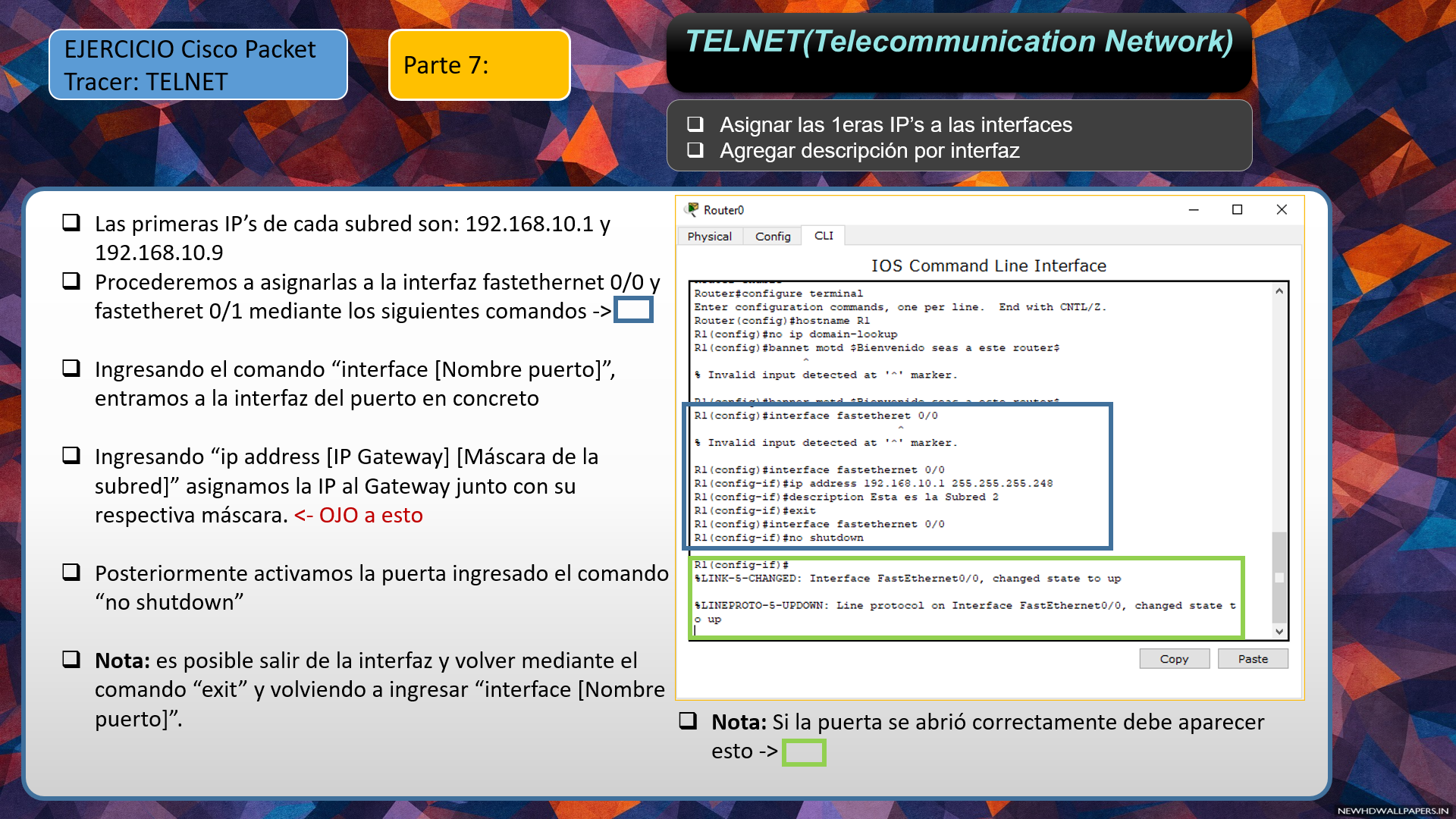 Ejercicio en Cisco Packet Tracer: TELNET – Redes Básicas/Ahmed Román